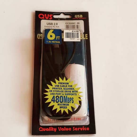 QVS | Tablets & Accessories | Usb 2 6ft High Speed Cable Qvs Premium ...